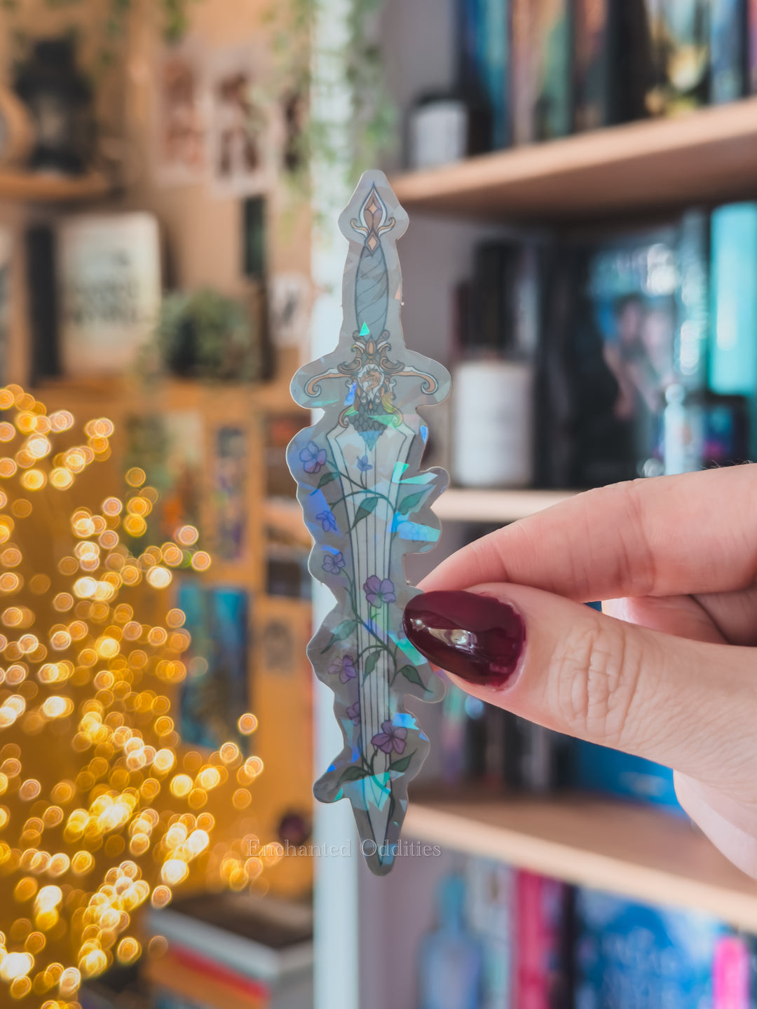 Violets Dagger Holographic Sticker – Enchanted Oddities